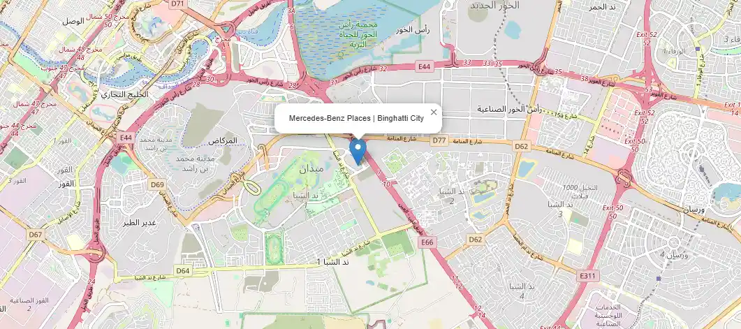 Mercedes-Benz Places by Binghatti Location Map